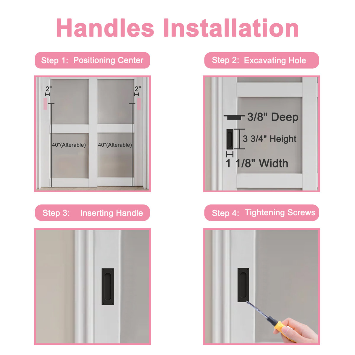 Home Worthy [80" Space Saver] Frosted Glass Sliding Door Kit - Tempered ...